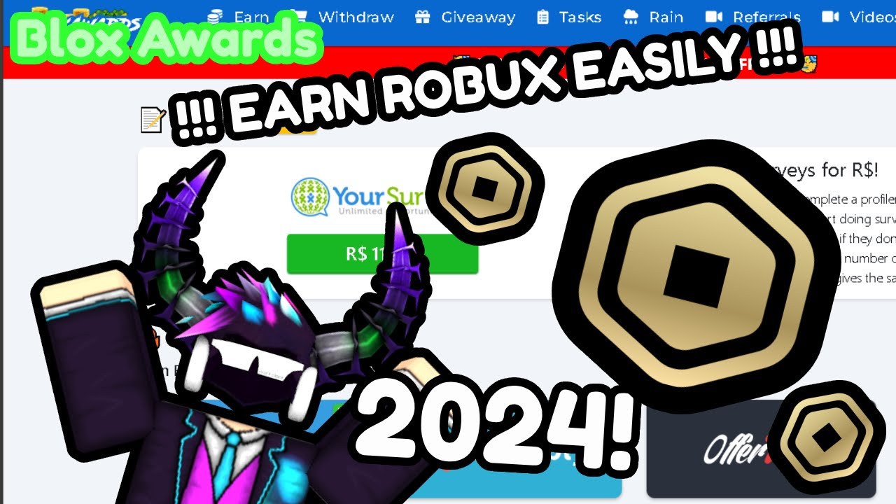 EARN ROBUX BY DOING EASY THINGS !!! (2024) | [ BLOX AWARDS] - YouTube