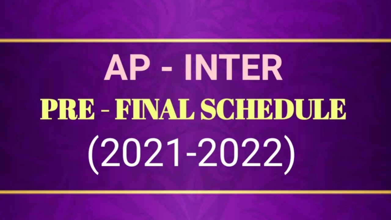 AP INTER PREFINAL EXAMS TIMETABLE //2022 PREFINAL EXAM SCHEDULE ...
