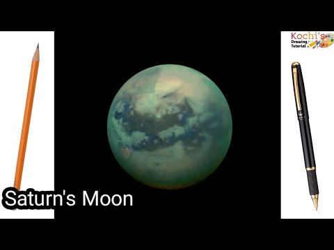How to draw Saturn's Moon Titan || How to draw titan || sub planet ...