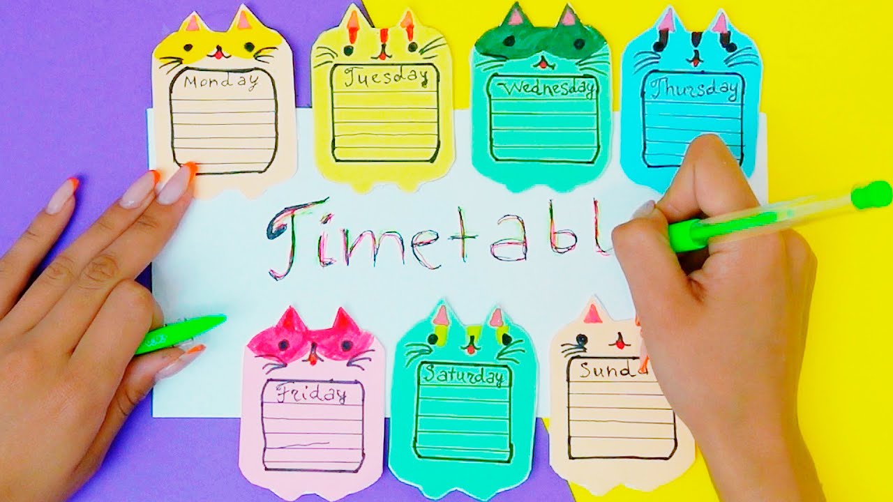 Cool Timetable for Taking Notes Colored Diy School Lifehack - YouTube