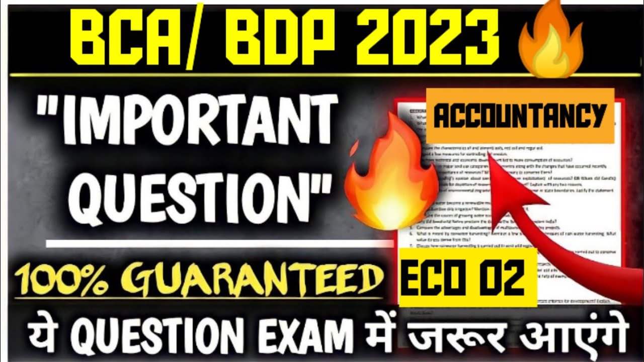 Eco 02 ACCOUNTANCY Most Imp Questions With Answers🔥 | Eco 02 Solved ...