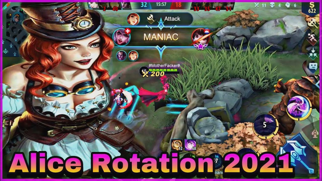 ALICE ROTATION AND GAMEPLAY | TOP 1 ALICE | ALICE BEST BUILD 2021 ...