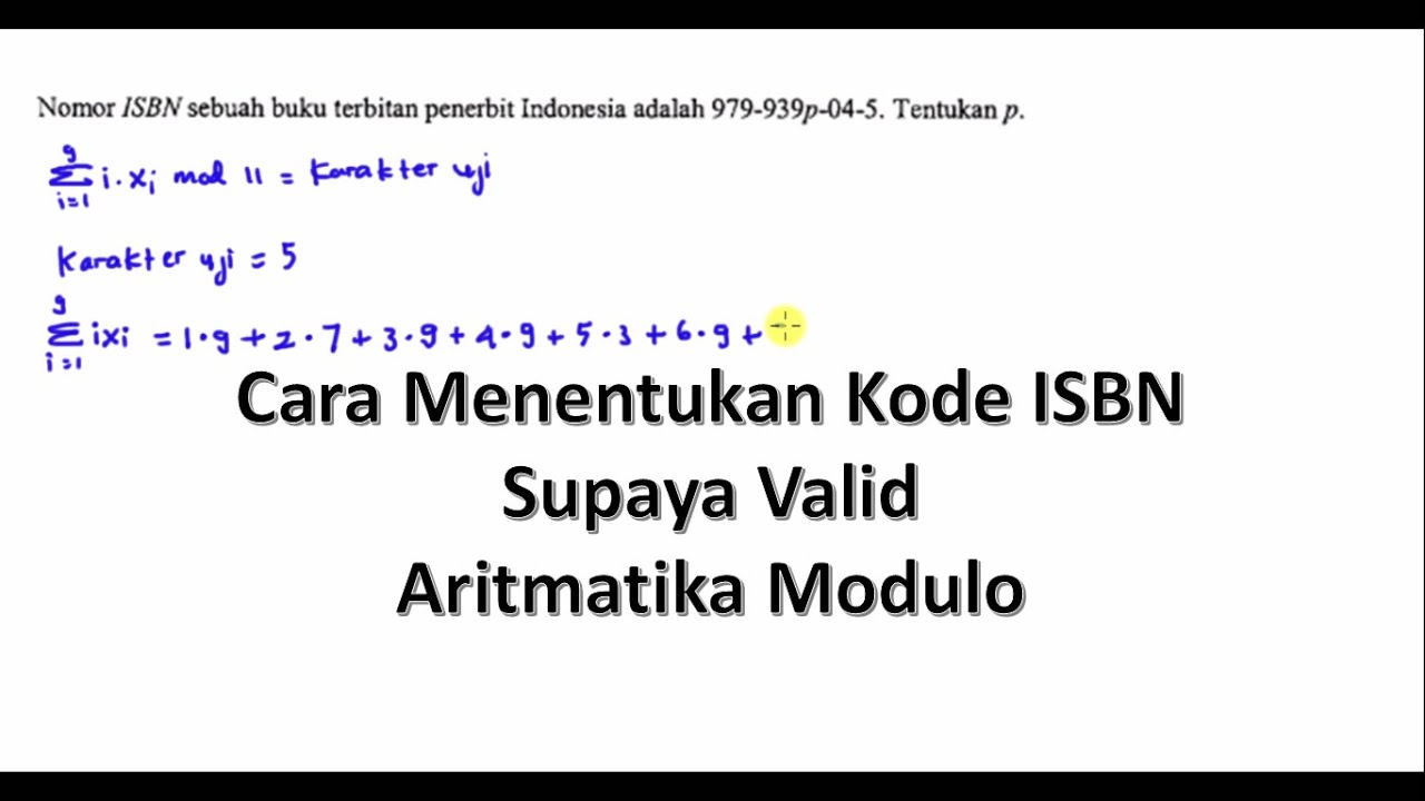 Cara Menentukan Kode ISBN Supaya Valid # Matematika Diskrit - YouTube