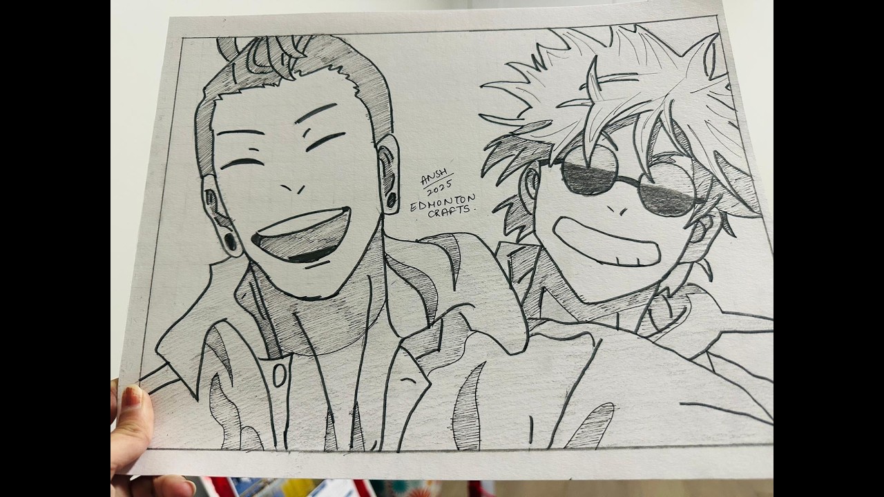 Drawing gojo and geto | Jujutsu kaisen fan art | how to draw gojo ...