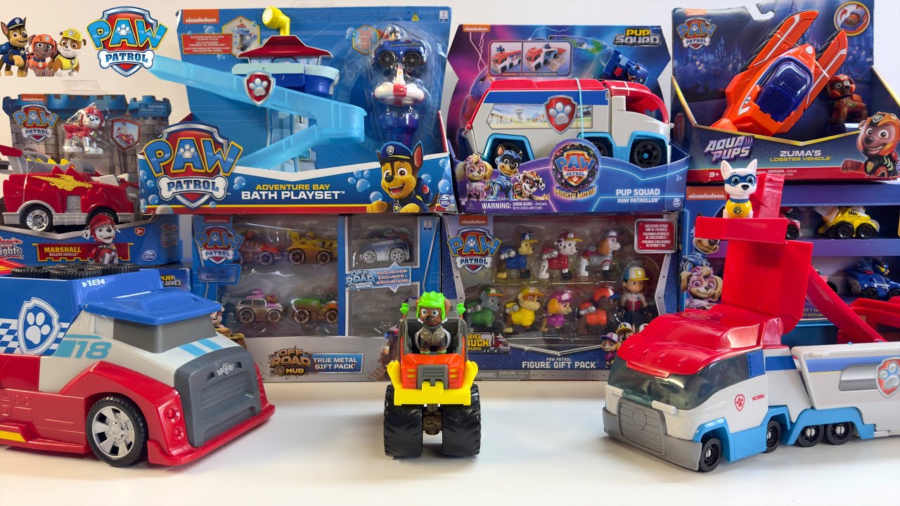 Paw Patrol Toys Review Unboxing |Pup Squad |Rescue wheels |Aqua Pups ...