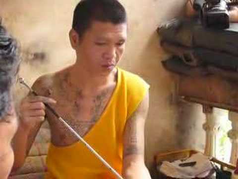 thai monk traditional tattoo - YouTube