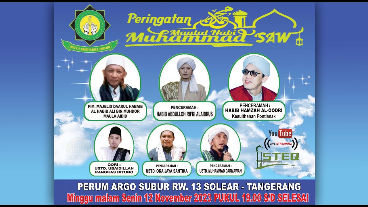🔴 [LIVE] Peringatan Maulid Nabi Muhammad SAW | Perum Taman Argo Subur ...