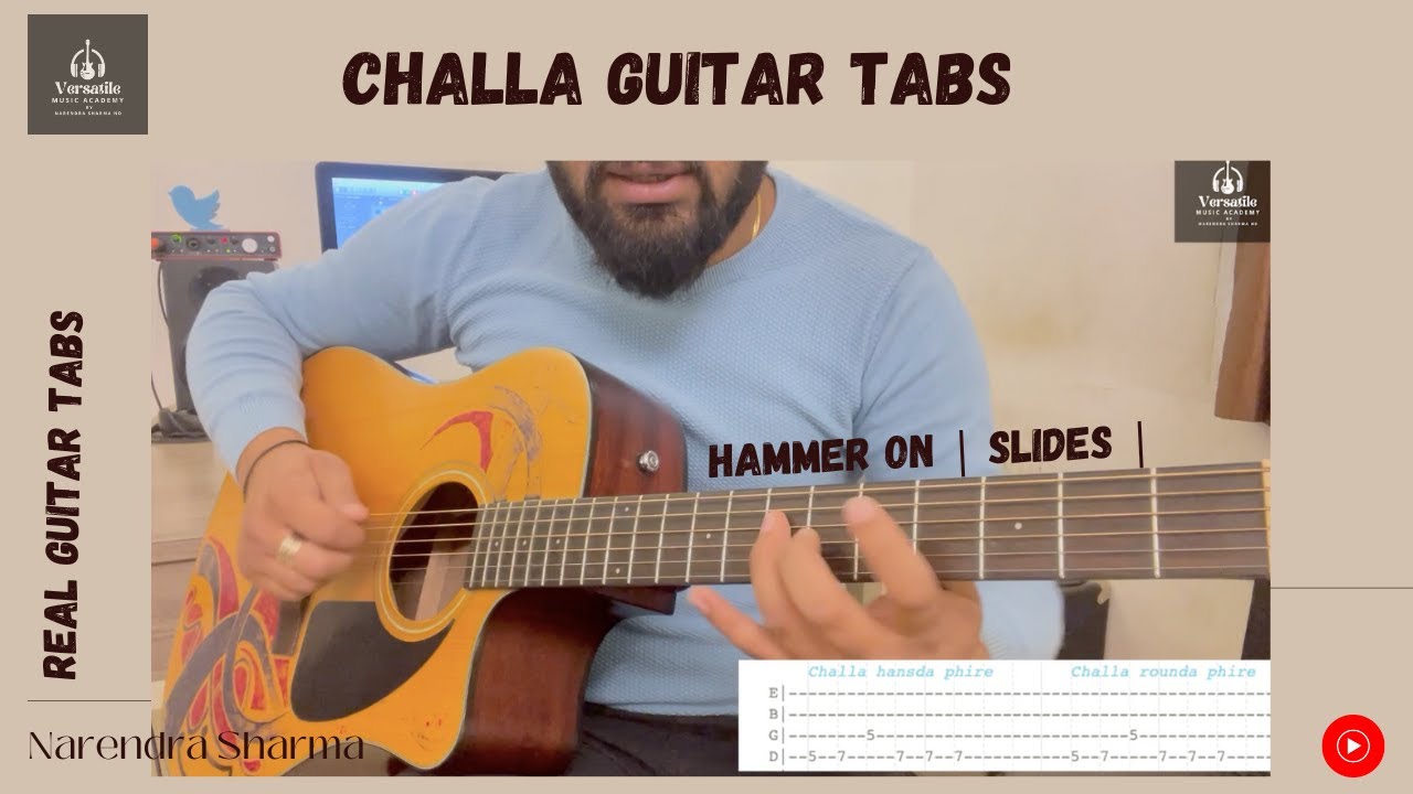 Challa Guitar Tabs | Easy Guitar Lesson | Jab Tak Hai Jaan | Acoustic ...