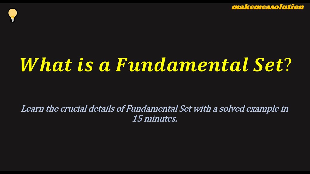 ODE Fundamental Set Linear Dependence Linear Independence Part One ...