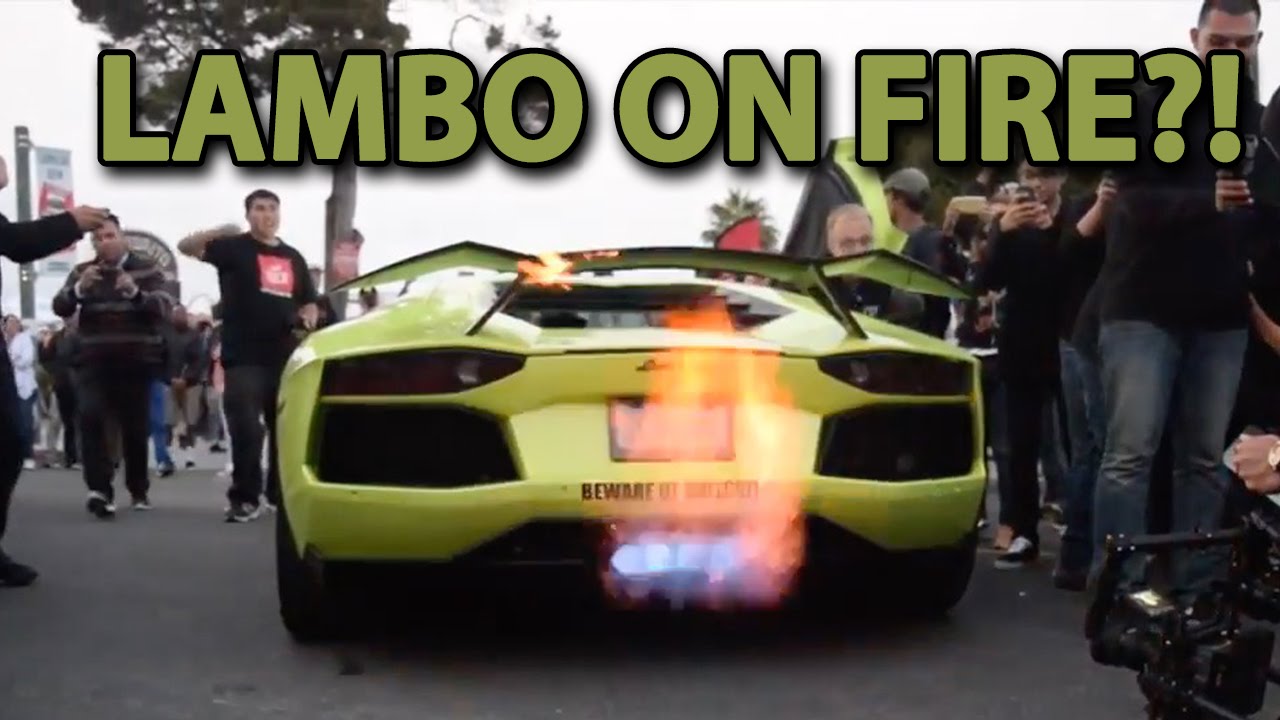 SUPERCAR FIRE!??? at Exotics on Cannery Row 2016 - YouTube