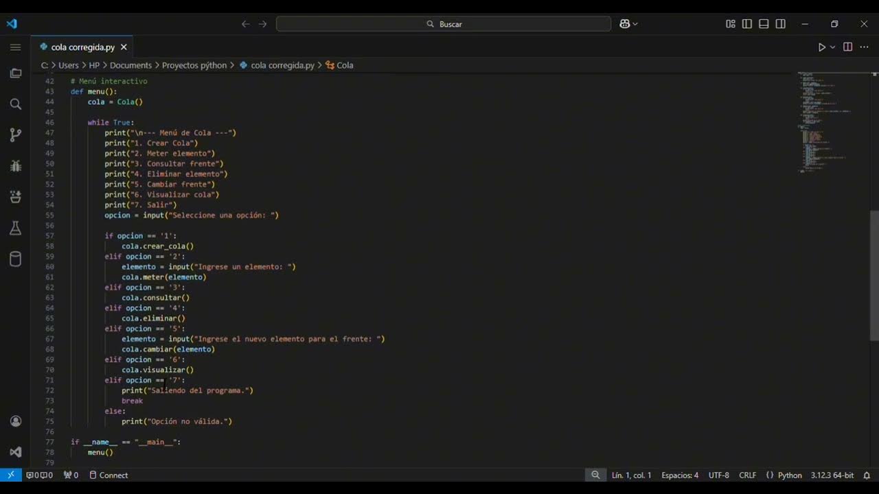 Programa Cola hecho en python - YouTube
