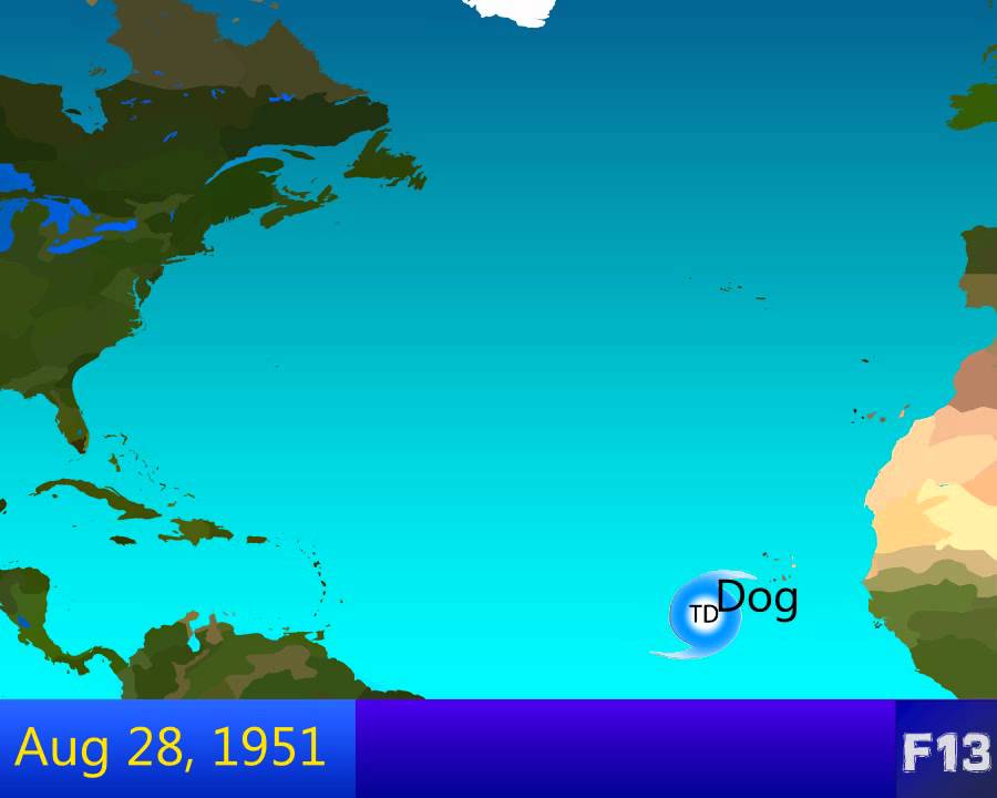 1951 Atlantic Hurricane Season Animation [HD] - YouTube