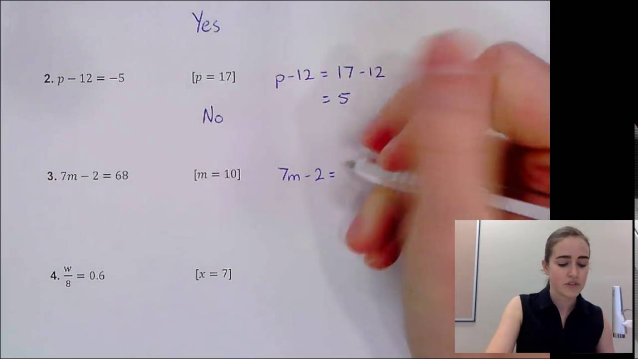 Checking Solutions of Equations - YouTube