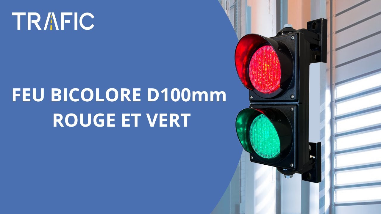 Feu bicolore rouge et vert D100 mm - YouTube