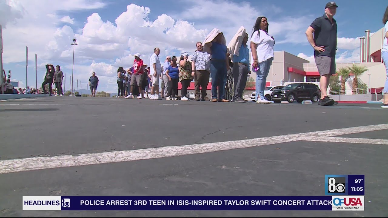 Las Vegas event center ‘reaches capacity’ during Kamala Harris campaign ...