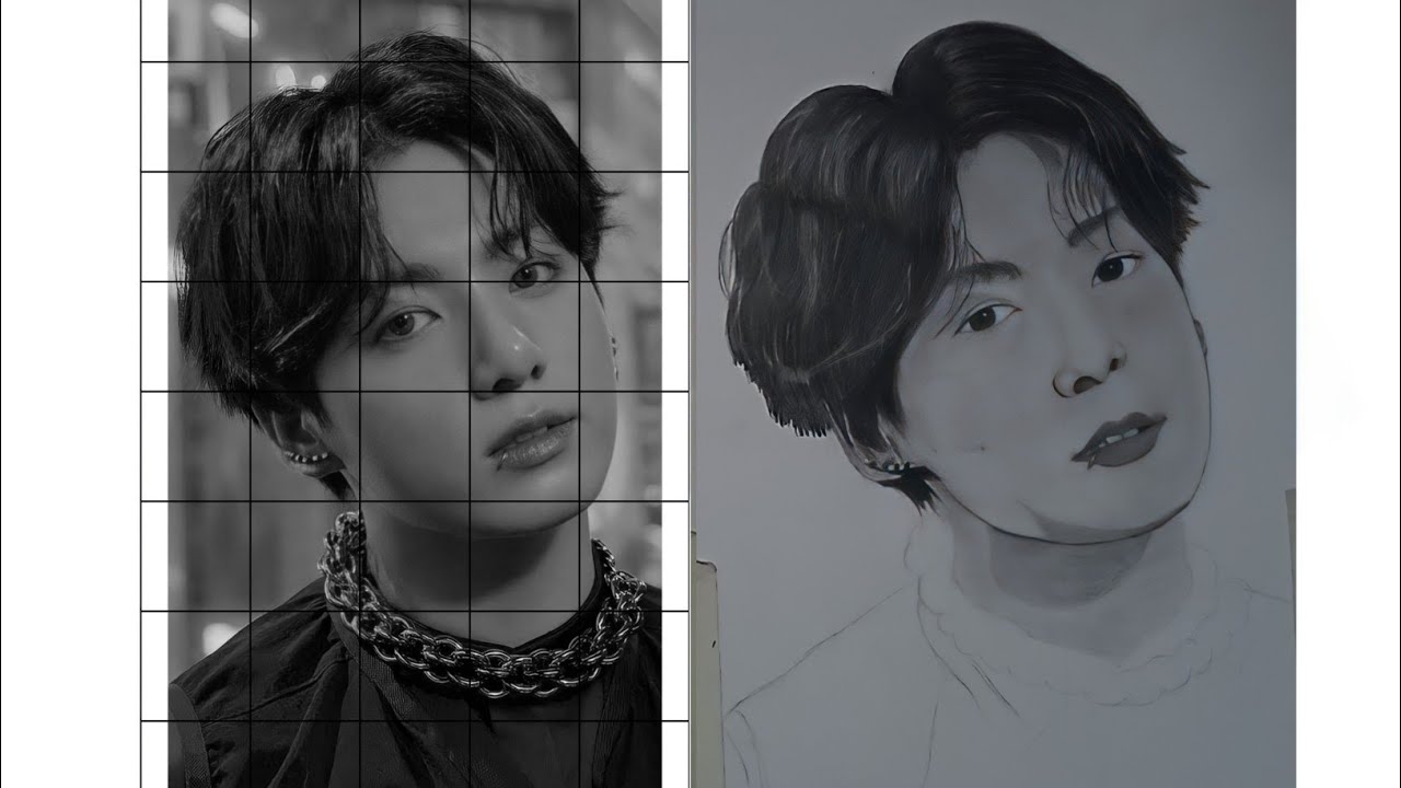 Jungkook Drawing | BTS Drawing 🔥| Part 3 - YouTube
