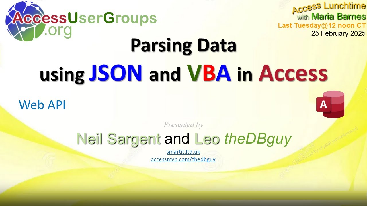 Al Parsing Data Using Json And Vba In Access Neil Sargent And Leo 5402
