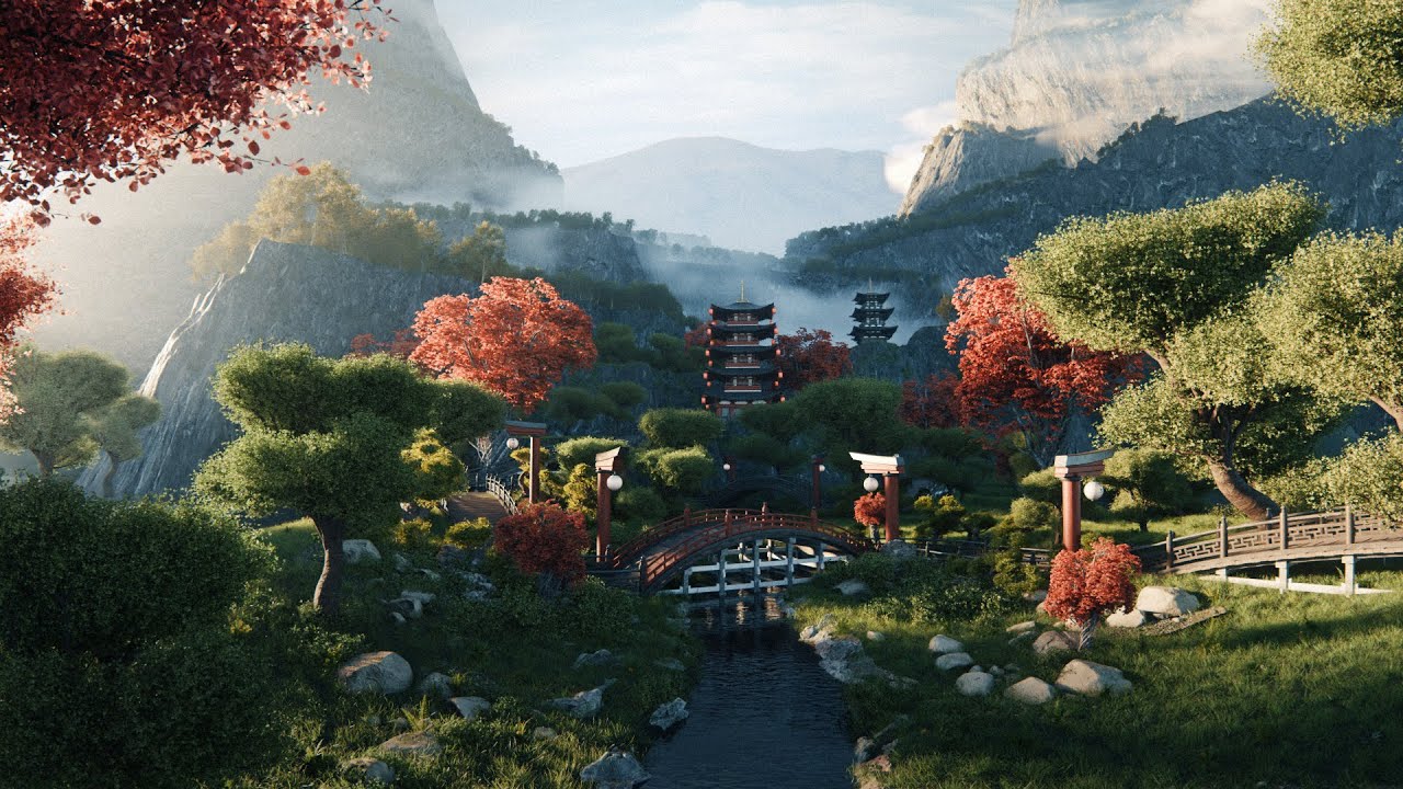 Blender - Natural Park Environment Design Timelapse - YouTube