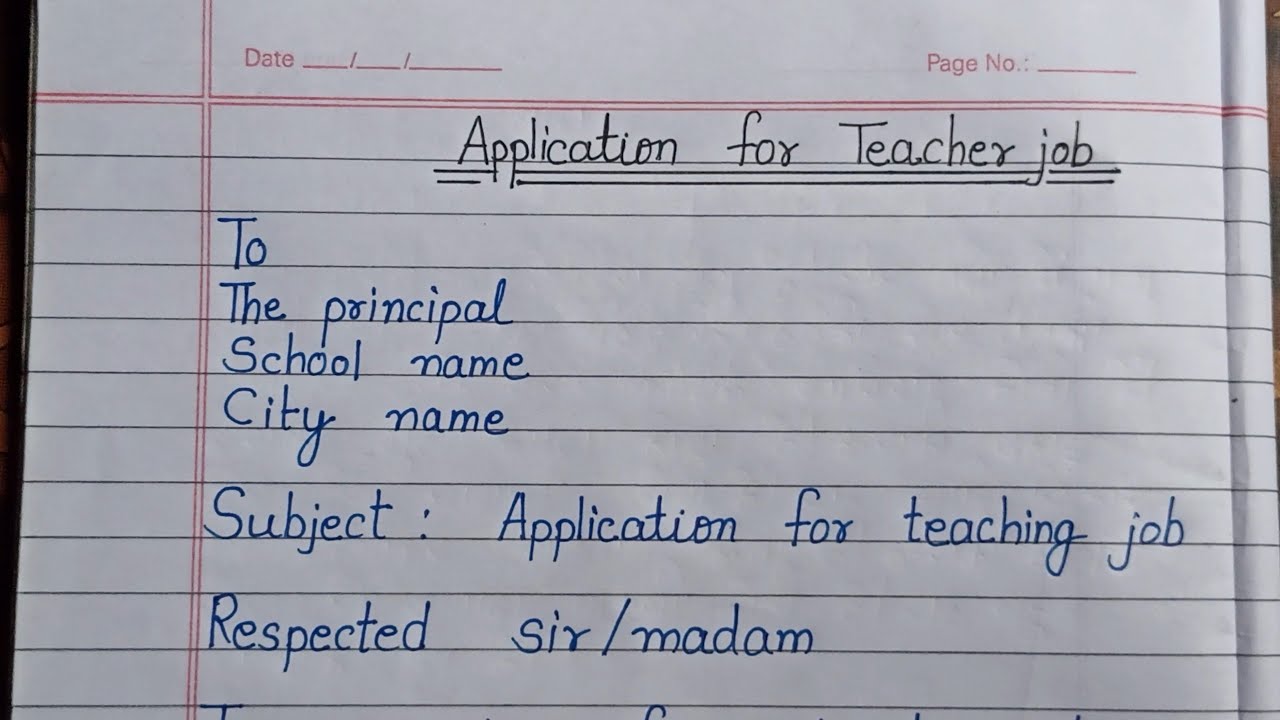 How to write Application// Application for teaching job - YouTube