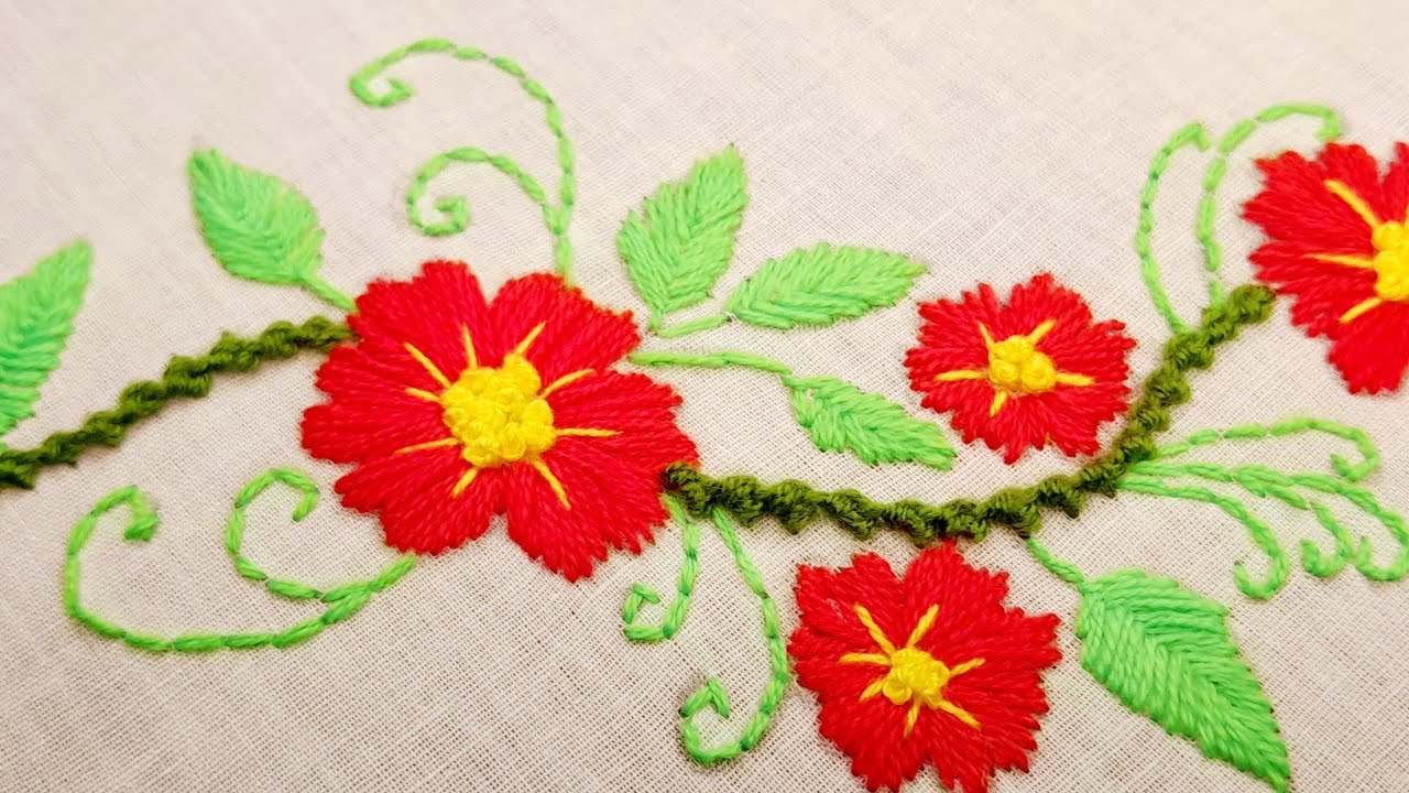 New Hand embroidery gorgeous border line design most beautiful braid ...