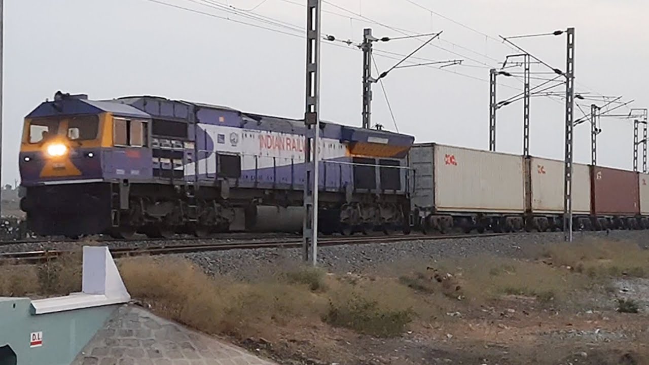WDG5 led BLC wagon rake from Port pipavav - YouTube