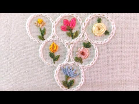 6 Small Super Easy Flowers EmbroideryFor Beginners- (Ep-59)|Basic ...