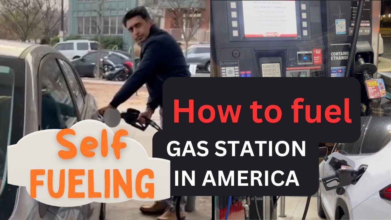 How to fill gas/petrol at a gas station in America | Fuel Gasoline self ...