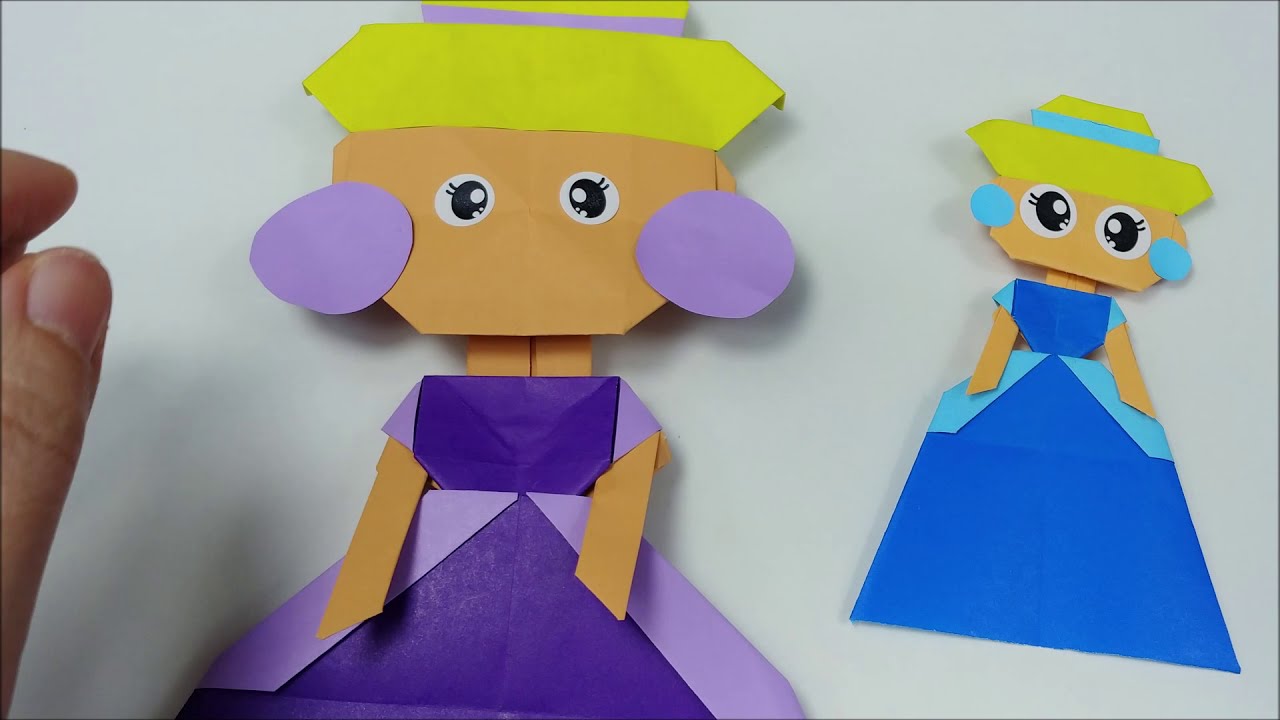 EASY ORIGAMI DISNEY CINDERELLA - 디즈니 애니메이션 신데렐라 종이 접기 - YouTube