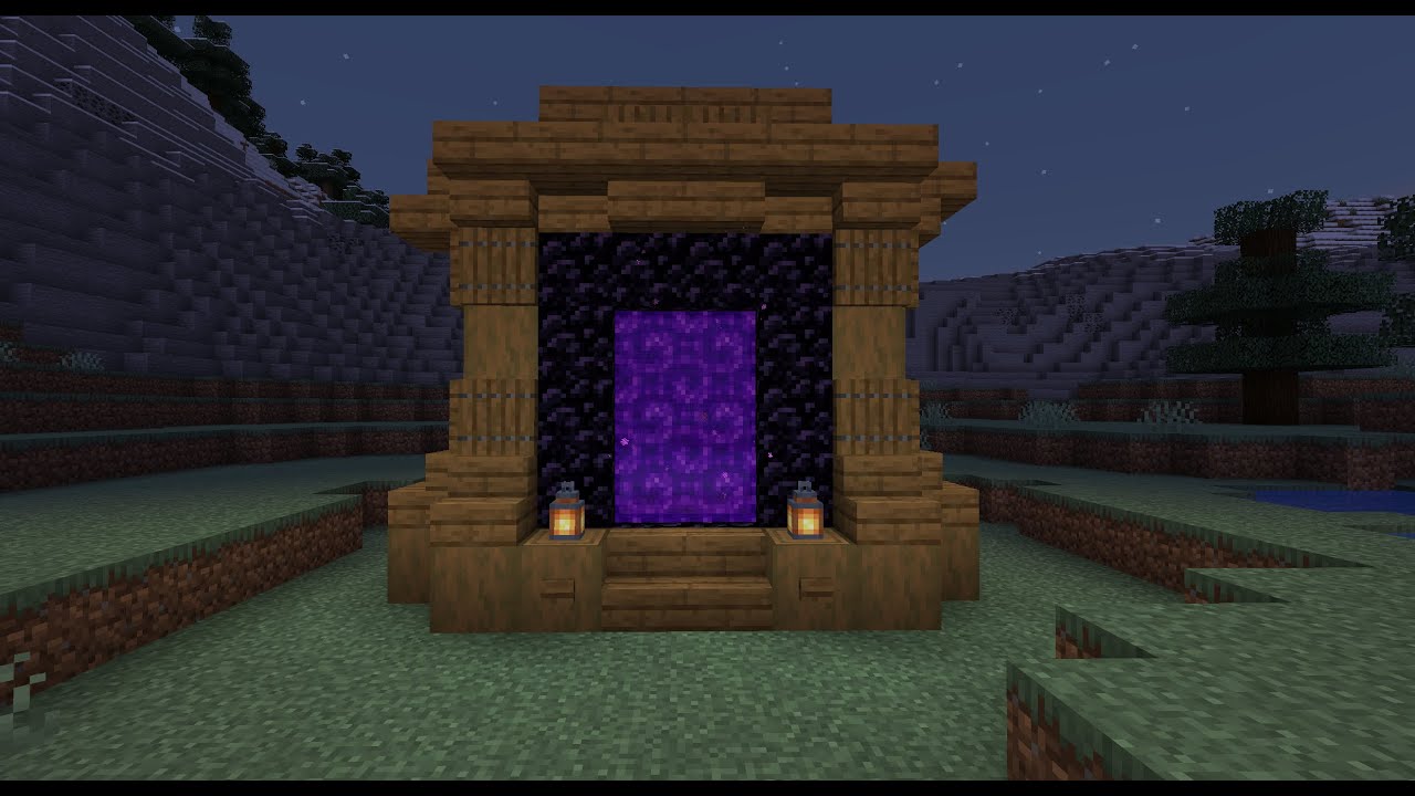How to Make a Easy Spruce Nether Portal! - YouTube