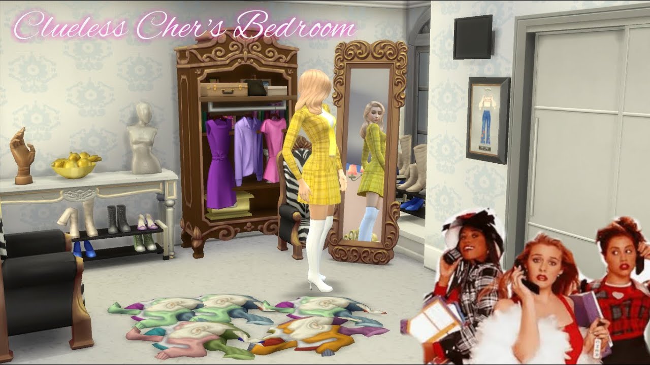 Clueless Cher's Bedroom Inspired (NO CC) - TS4 [SPEED BUILD] - YouTube