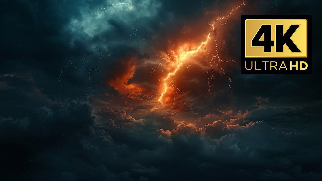 Epic Thunderstorm Over Dark Clouds | 4K Background Premium Stock Video ...