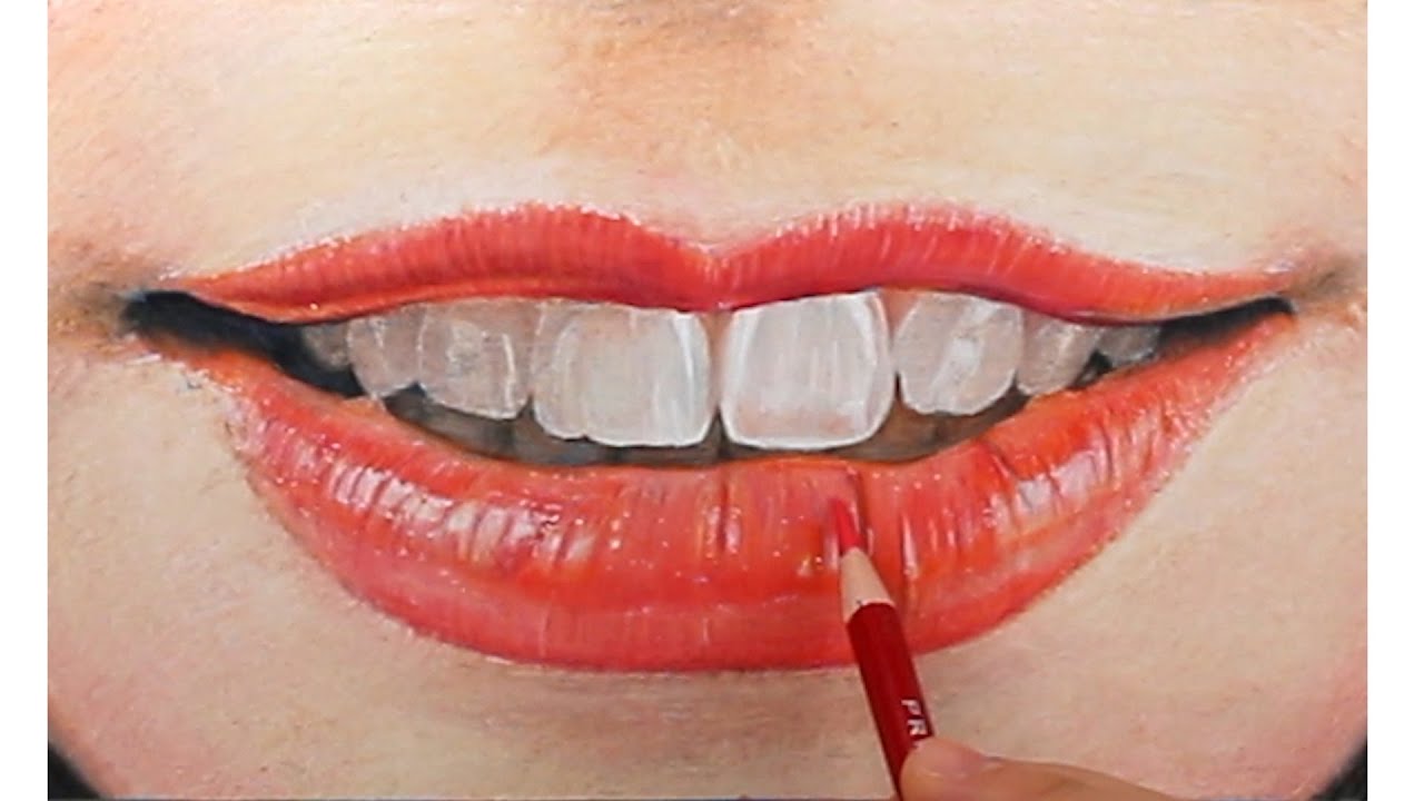 입술 그리기 색연필 인물화 기초 인물 그리기 색연필 초상화 얼굴그리는법 얼굴잘그리는방법 입 그리는 방법 Youtube