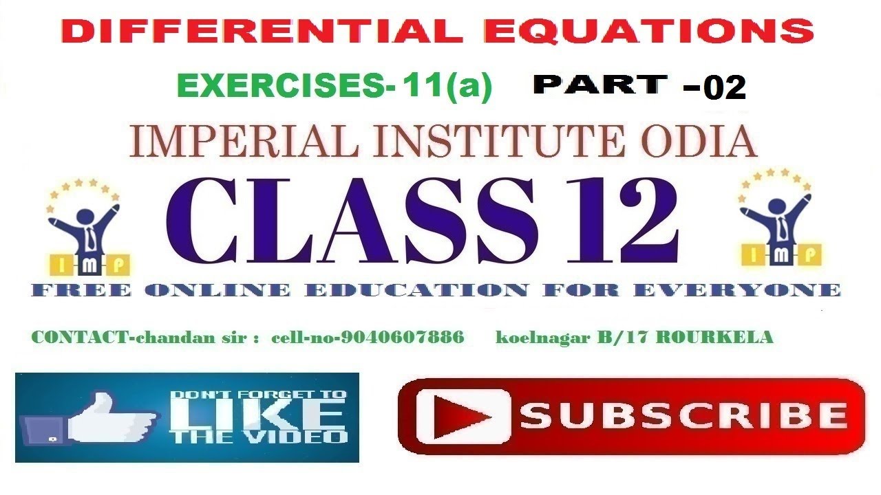 differential equation part-2(general ,particulars solution,elimination ...