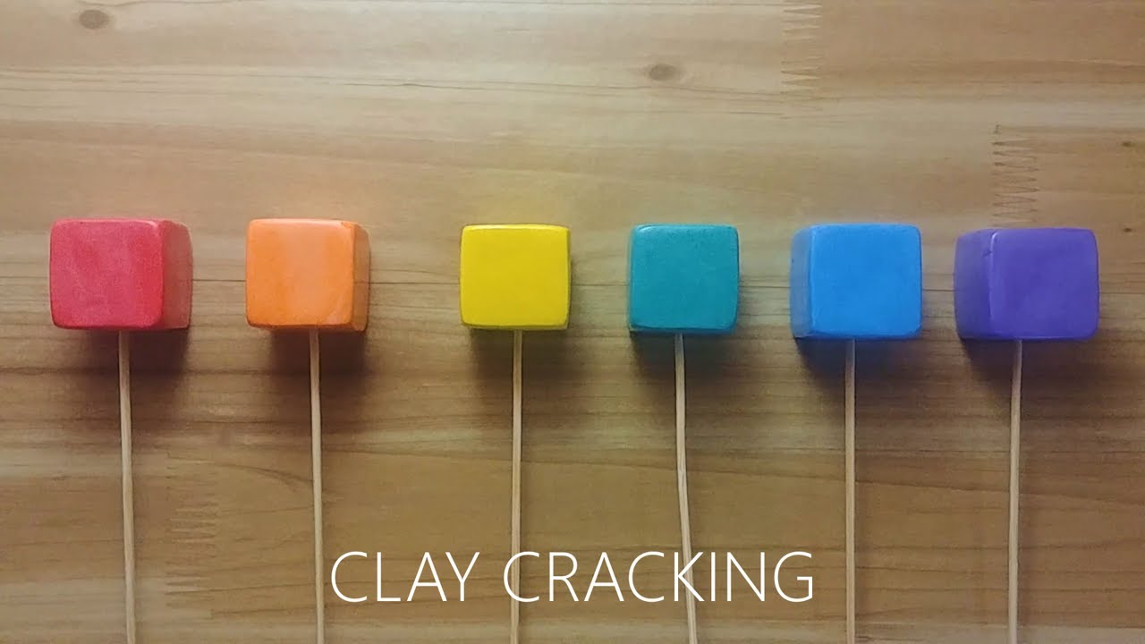 Rainbow square clay cracking 무지개 네모 점토 부수기 - YouTube