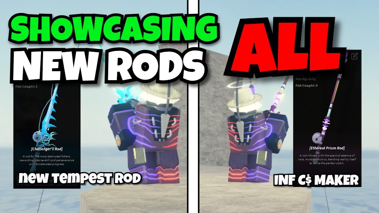 SHOWCASING EVERY *NEW* RODS (they are OP).. | Roblox Fisch - YouTube