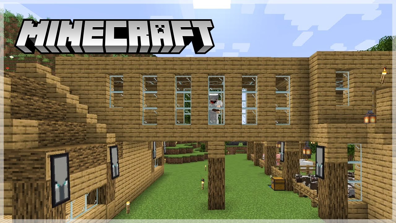 Building A Sky Bridge Between Our House And Barn | Minecraft First ...