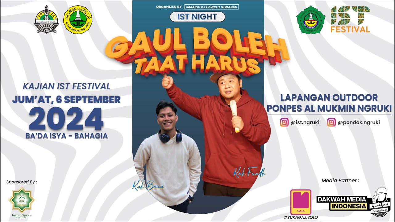 IST NIGHT DENGAN TEMA GAUL BOLEH TAAT HARUS (FUAD NAIM ) - YouTube