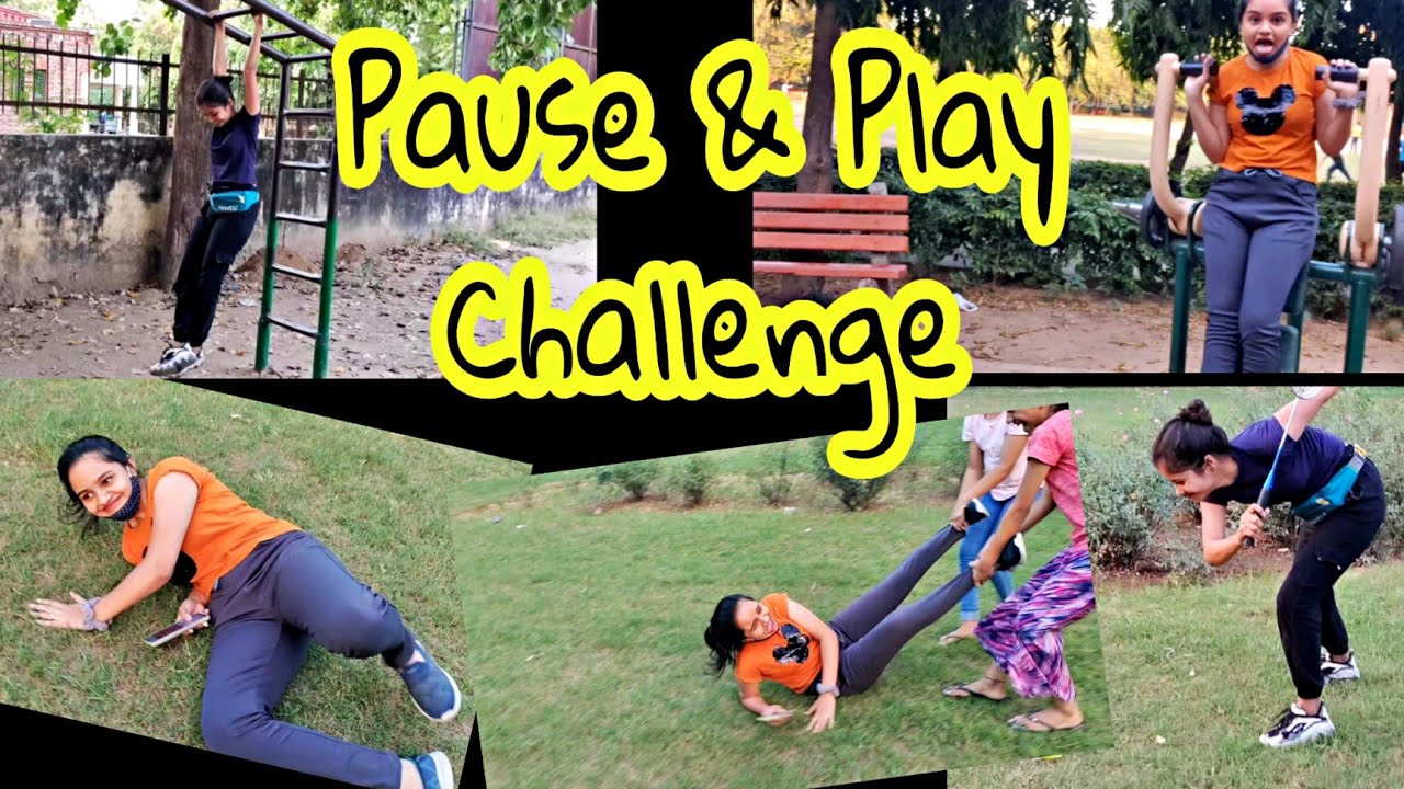 Pause Challenge in Public for 24 hours🤣| Pause and Play😬| funny ...