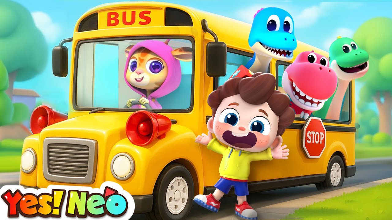 T-rex on the Bus | Dinosaur Song | Animal Song | Nursery Rhymes & Kids ...