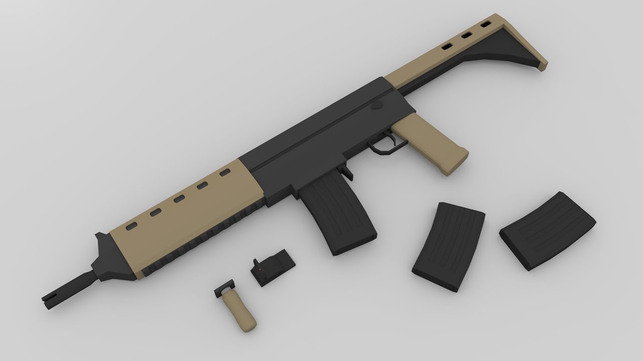 LowPoly Assault Rifle Speed Modelling [1] - YouTube