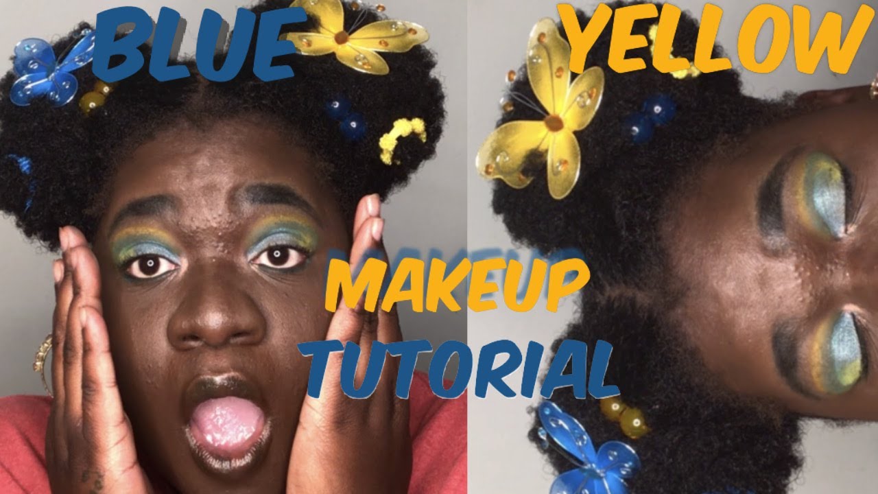 Yellow + Blue Makeup Tutorial Beginner [DARK SKIN FRIENDLY] James Charles Palette| saRANDOMlina ...