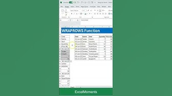 WRAPROWS Function-Quickly convert 1 column to multiple in Excel #shorts