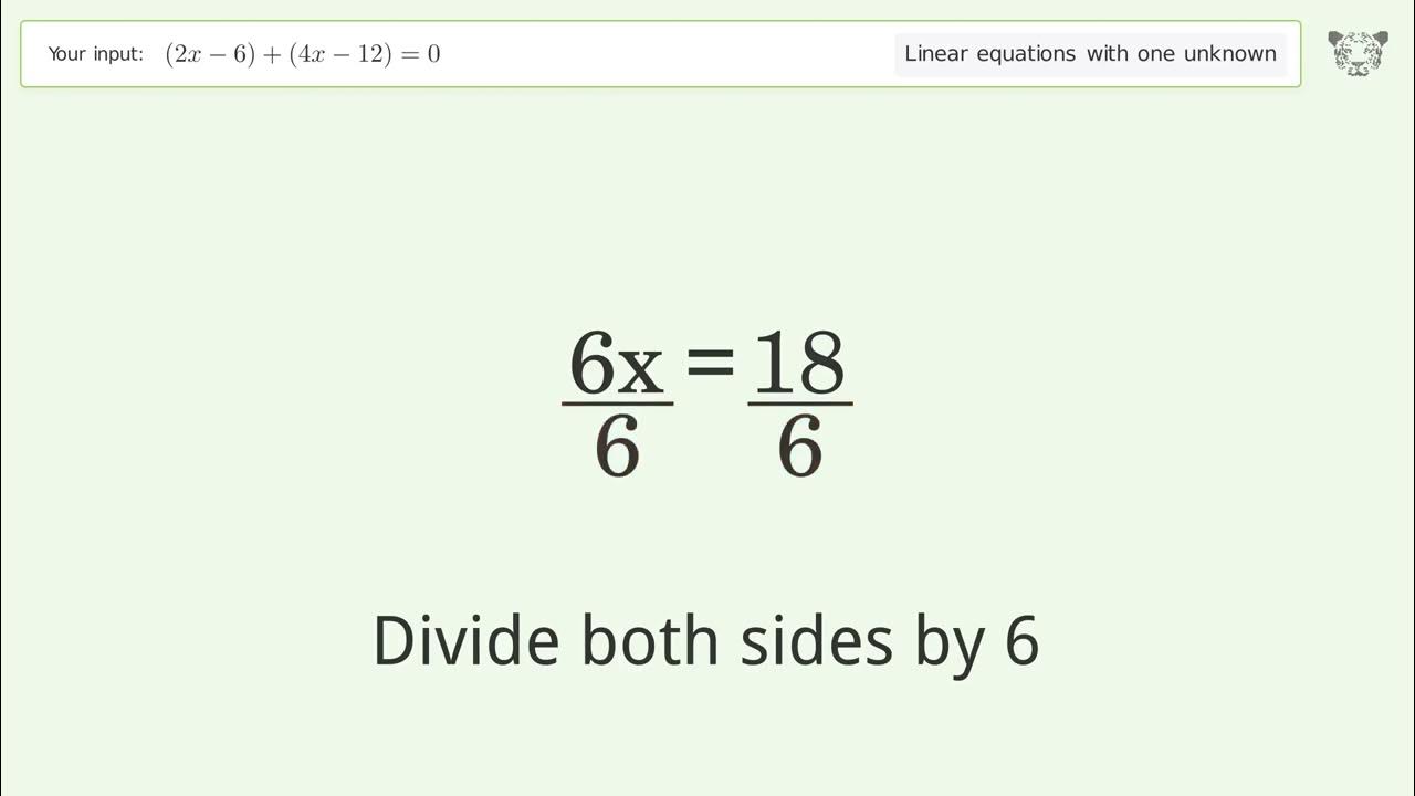 solve-2x-6-4x-12-0-linear-equation-video-solution-tiger-algebra