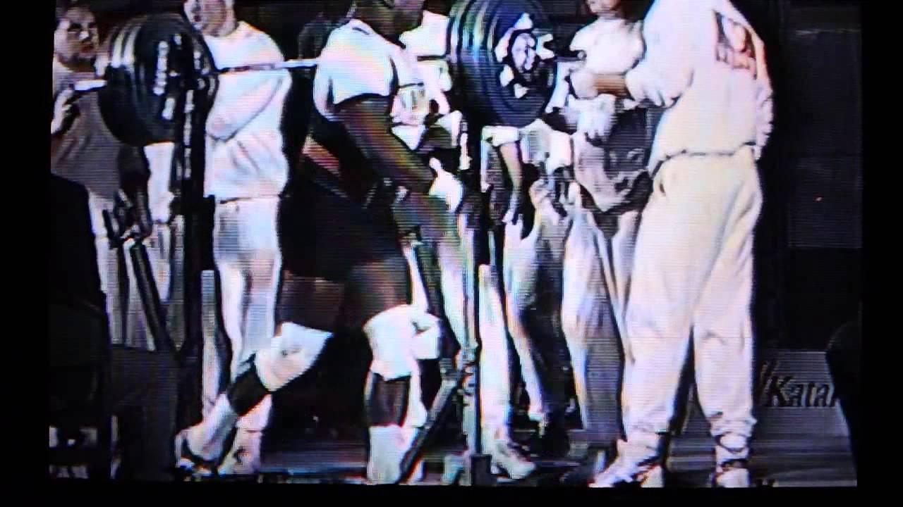 Steve Goggins 1991 IPF World Championship 1st, 2nd, 3rd squats. NO LIFT ...