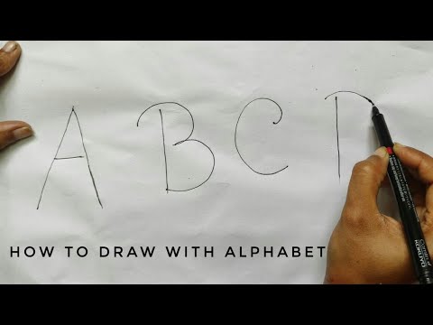 how to draw with alphabet || A & B drawing || by puja - YouTube