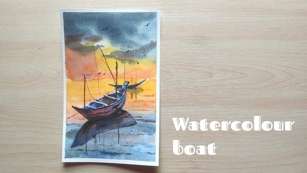 How To Paint Boat In Watercolour| Boat Painting In Watercolour| Fishing ...