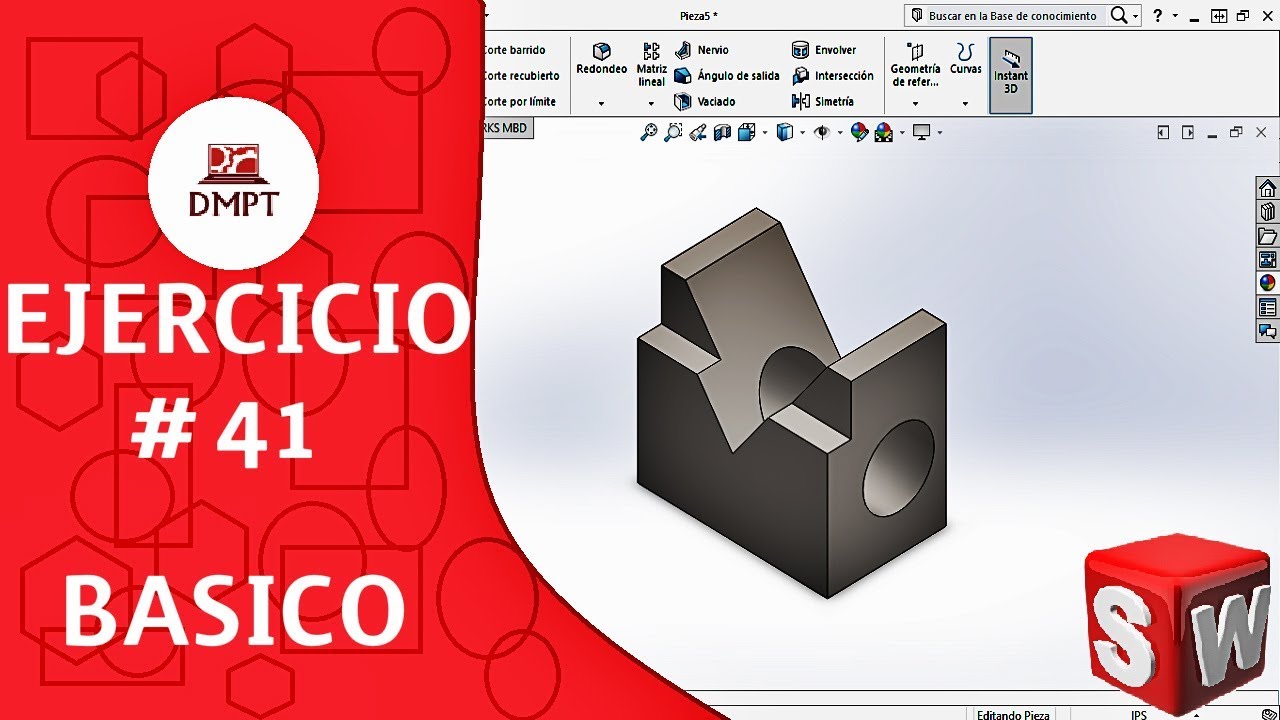 Ejercicio #41 en SOLIDWORKS nivel basico 🔧Bloque de posición // Exercise #41 SOLIDWORKS basic ...