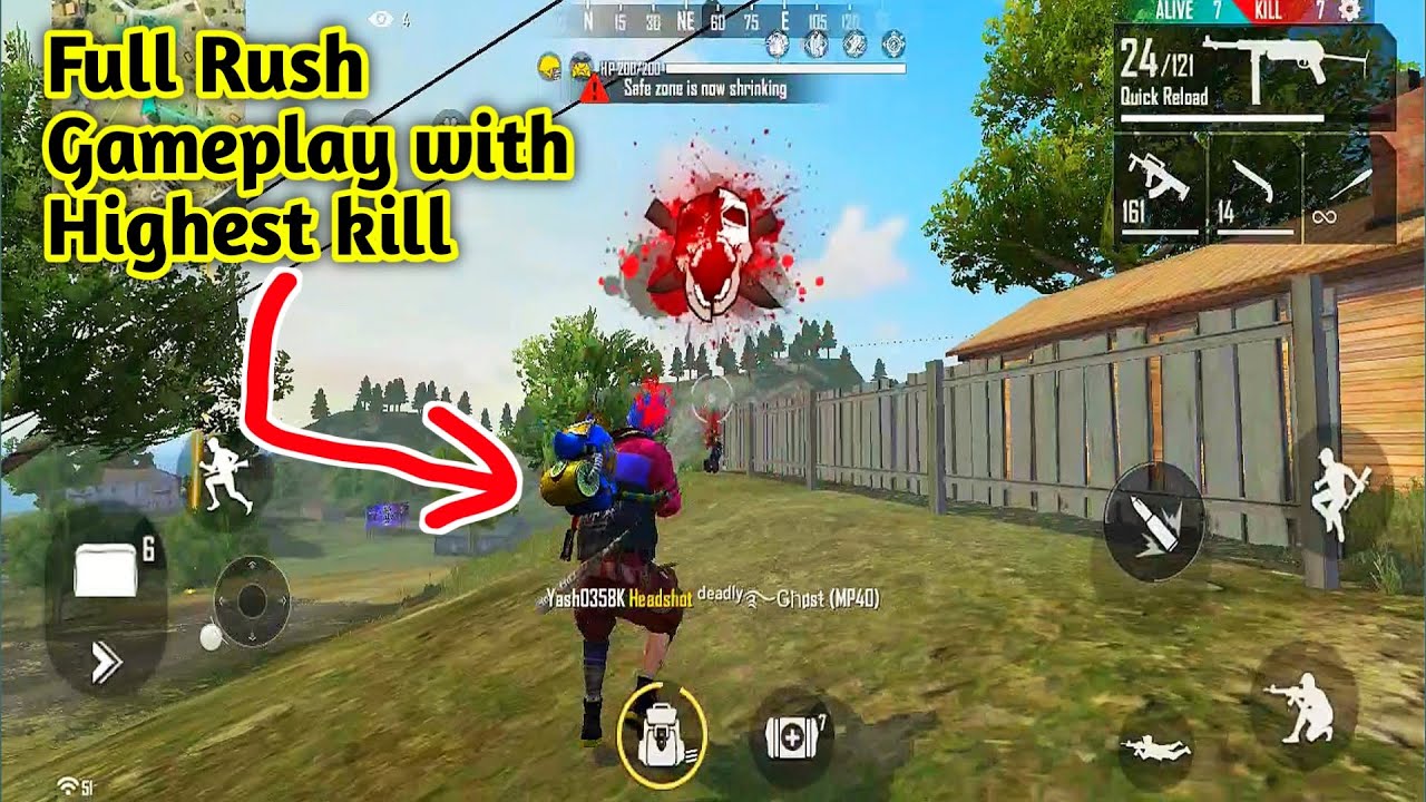 Free fire full rush gameplay in rank match - YouTube