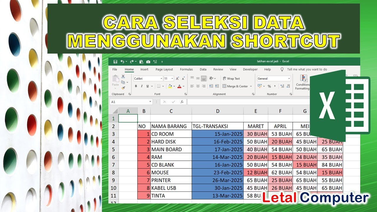 Cara Seleksi Data menggunakan Shortcut di Excel - YouTube