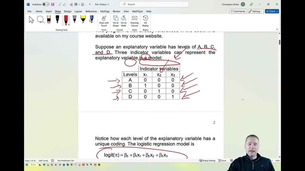 Logistic regression: categorical explanatory variables, form - YouTube